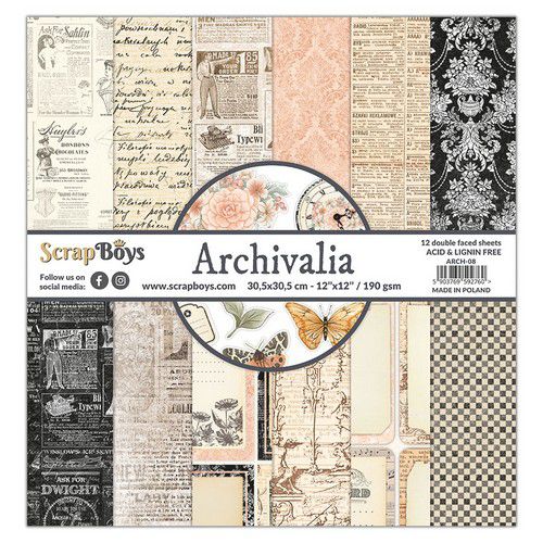 Scrapboys - Paper Pad 12 x 12 Collection ARCHIVALIA - Le scrap de Marianne